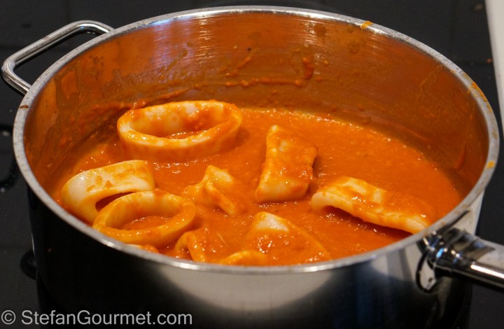 Pasta with Squid (Conchiglie alla Pappagano) – Stefan's Gourmet Blog