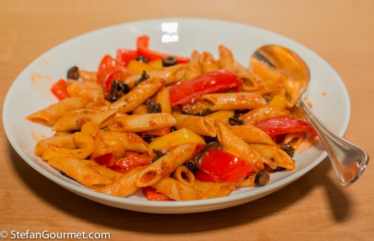 Choosing a Pasta Shape, Part 1: Penne with Bell Peppers and Olives ...