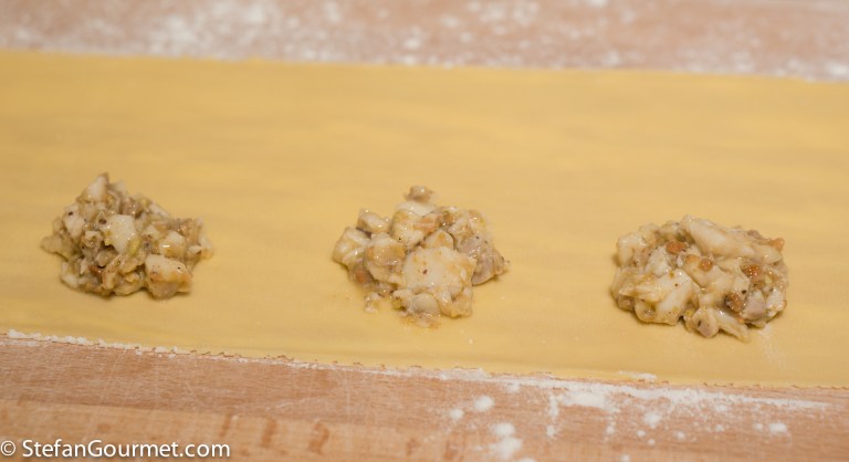 Sea Bass and Pistachio Ravioli with Scampi Ragù – Stefan's Gourmet Blog