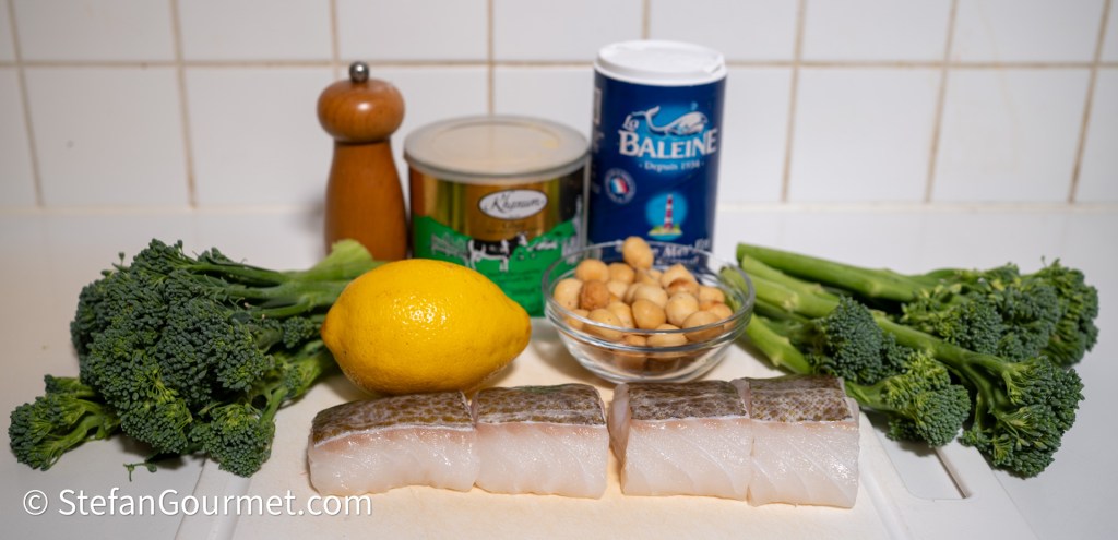 Cod with Macadamia, Lemon, and Broccolini – Stefan's Gourmet Blog