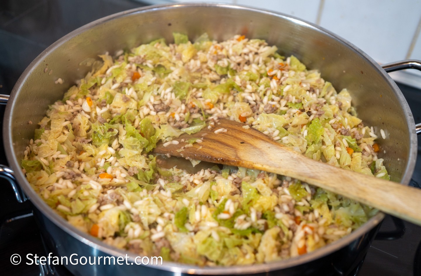 Risotto with Savoy Cabbage and Italian Sausage Recipe
