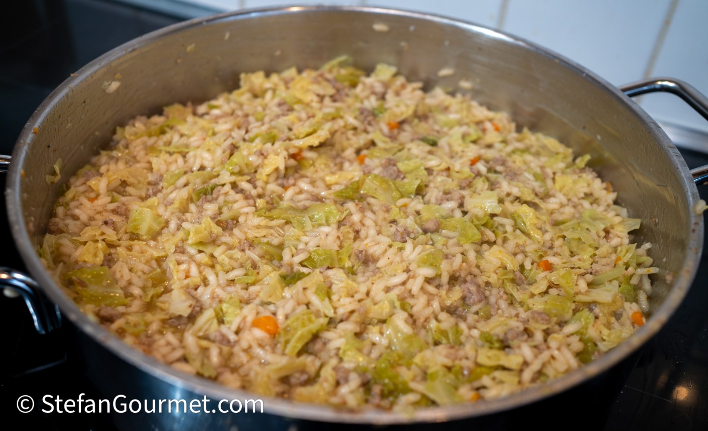 Risotto with Savoy Cabbage and Italian Sausage Recipe